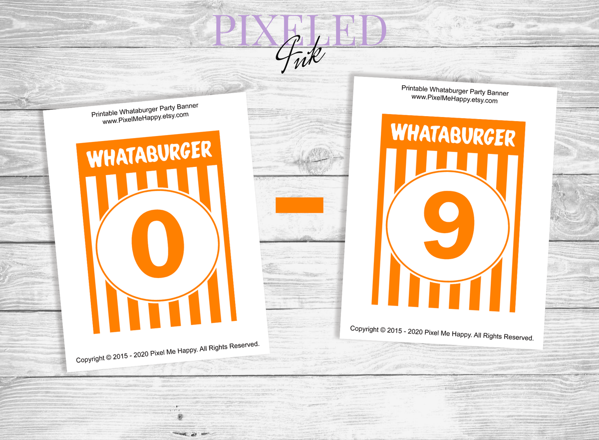 Whataburger Party Banner - Digital Download – Pixeled Ink