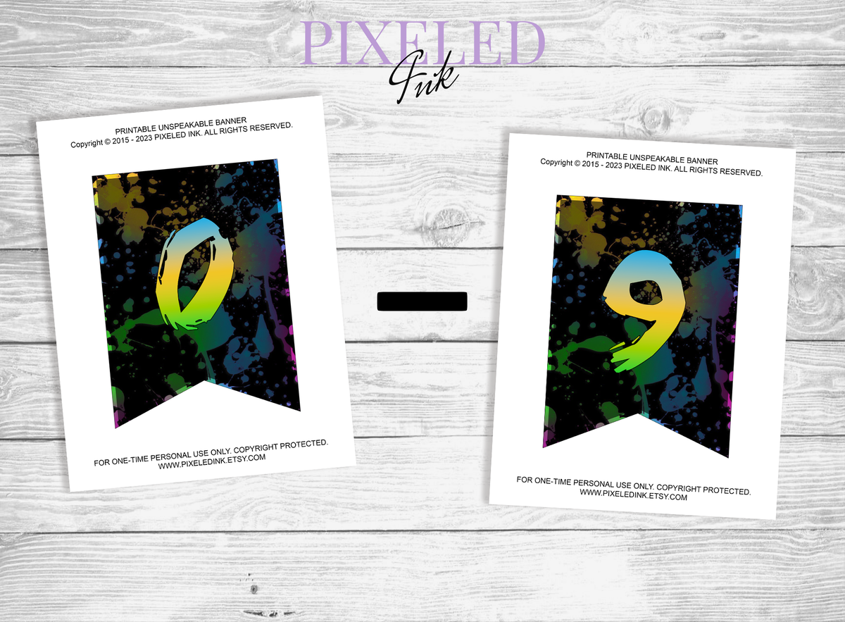Unspeakable Party Banner - Digital Download – Pixeled Ink